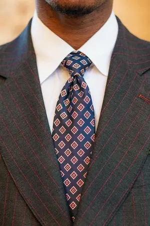 ELIZABETTA Lambrusco Medallion Silk Jacquard Neck Tie - Navy