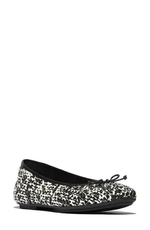 Fitflop Delicato Woven Mary Jane Flat - Black/ Ivory Mix