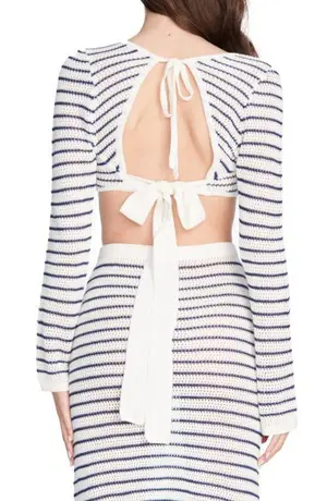 CAPITTANA Olga Stripe Crop Cover-up Swim Top