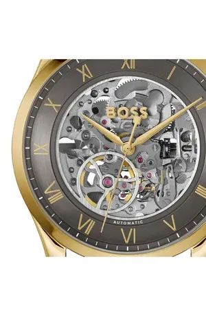 BOSS Principle Skeleton Automatic Strap Watch - Gray