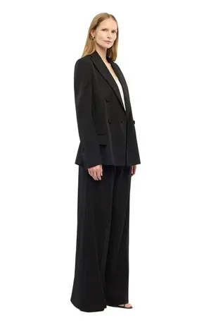 Another Tomorrow Relaxed Double-breasted Jacket - Black