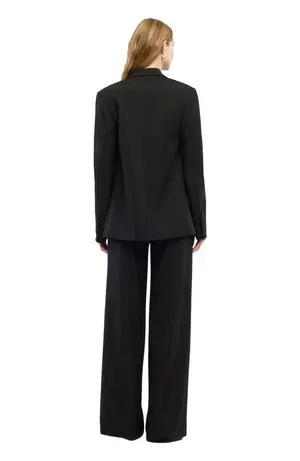 Another Tomorrow Relaxed Double-breasted Jacket - Black