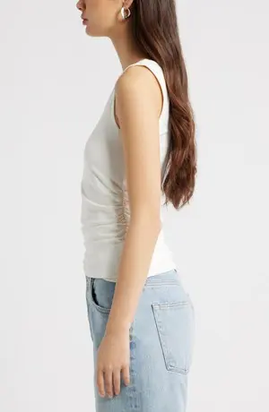 OPEN EDIT Boat Neck Sleeveless Top - Ivory