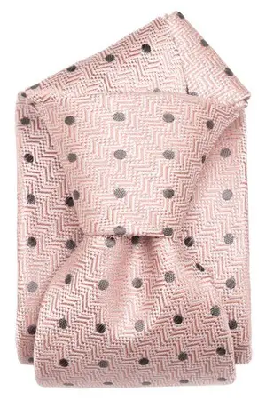 ELIZABETTA Tiburtina Extra Long Silk Jacquard Neck Tie - Pink