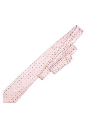 ELIZABETTA Tiburtina Extra Long Silk Jacquard Neck Tie - Pink