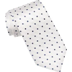 ELIZABETTA Tiburtina Extra Long Silk Jacquard Neck Tie - White