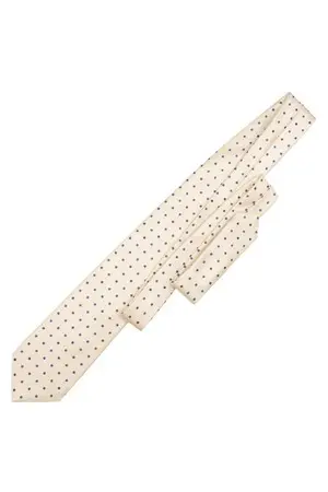 ELIZABETTA Tiburtina Silk Jacquard Neck Tie - Pale Yellow