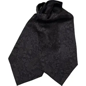 ELIZABETTA Portofino Silk Ascot Cravat Tie - Black