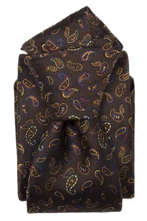 ELIZABETTA Sambuco Extra Long Silk Jacquard Neck Tie