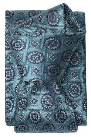 ELIZABETTA Elizabetta Ercole Extra Long Silk Jacquard Neck Tie Teal