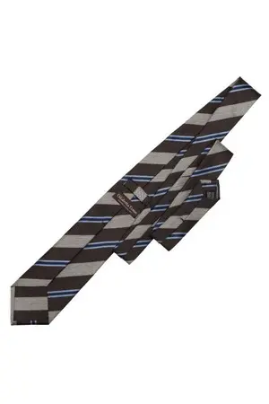 ELIZABETTA Flaminiasilk Jacquard Neck Tie - Brown