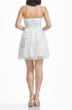 Dress The Population Marilyn Floral Appliqué Strapless Minidress