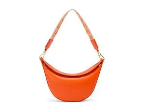 Loewe Small Luna Bag In Satin Calfskin And Jacquard - Orange