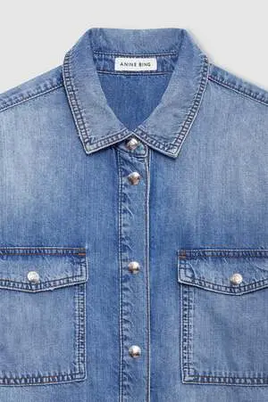 ANINE BING Paxton Shirt - Tidal Blue