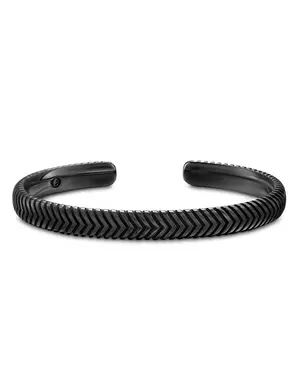 David Yurman Chevron Cuff In Titanium - Black