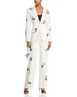 Cinq À Sept Falling Lilies Karlie Blazer - Ivory/navy