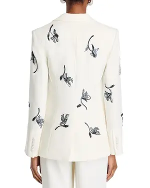 Cinq À Sept Falling Lilies Karlie Blazer - Ivory/navy