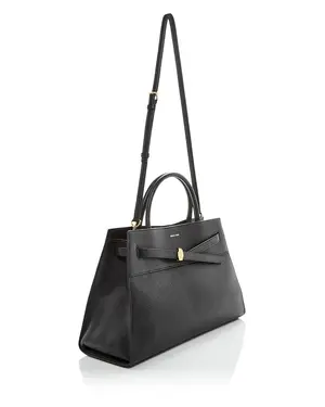Veronica Beard Large Dash Leather Tote - Black