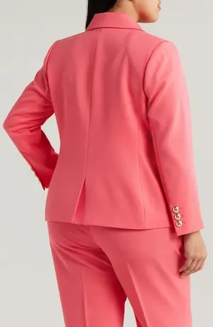 TAHARI ASL Double Breasted Twill Blazer