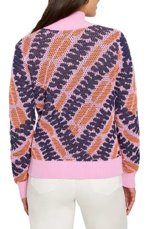 NIC+ZOE Squiggle Jacquard Mesh Sweater