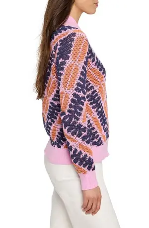NIC+ZOE Squiggle Jacquard Mesh Sweater