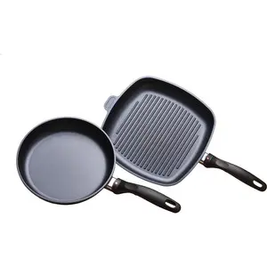 SWISS DIAMOND 2 Piece Cookware Setfry Pan And Grill Pan - Black