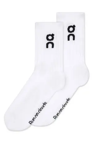 On 3-pack Logo Crew Socks - White