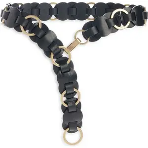 Isabel Marant Iota Disc Leather Belt - Black