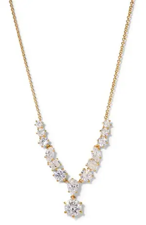 Nadri Beatrix Cubic Zirconia Frontal Necklace - Gold
