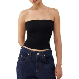 BDG URBAN OUTFITTERS Tapestry Crop Tube Top - Black
