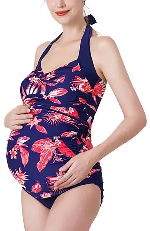 KIMI + KAI Dulce Floral Print Maternity Swimsuit
