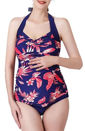 KIMI + KAI Dulce Floral Print Maternity Swimsuit - Multicolored