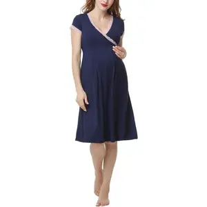 KIMI + KAI Jenny Maternity/nursing Nightgown - Navy