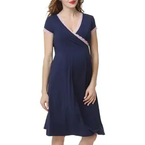 KIMI + KAI Jenny Maternity/nursing Nightgown - Navy