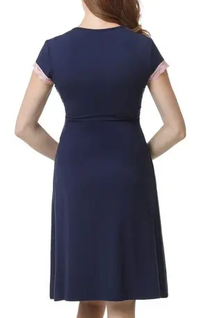 KIMI + KAI Jenny Maternity/nursing Nightgown - Navy