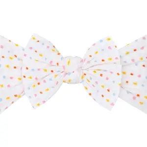BABY BLING Print Knot Headband - White Dot
