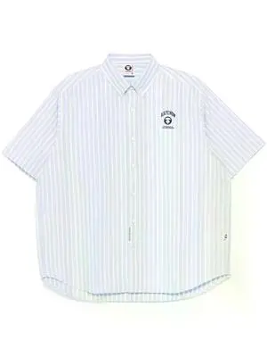AAPE BY *A BATHING APE Aapenow Moonface-logo Striped Shirt - Blue