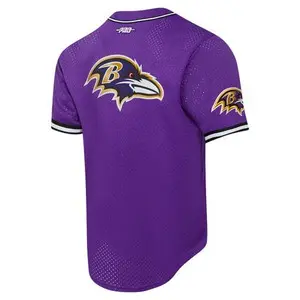 PRO STANDARD Lamar Jackson Baltimore Ravens Mesh Button-up Baseball Jersey