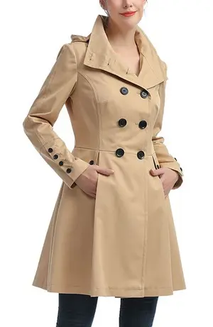 KIMI + KAI Adele Hooded Trench Coat - Tan
