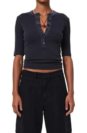 Citizens Of Humanity Nali Rib Henley - Charcoal