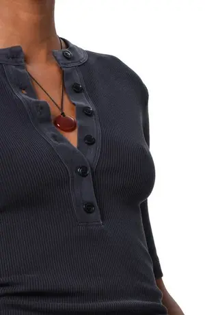 Citizens Of Humanity Nali Rib Henley - Charcoal