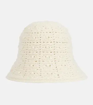 Loro Piana Arola Cashmere-blend Crochet Bucket Hat - White