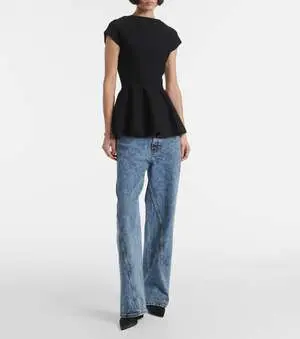 Alaïa Peplum Top - Black
