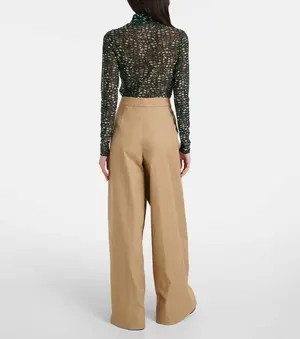 Dries Van Noten Low-rise Wide-leg Pants - Beige