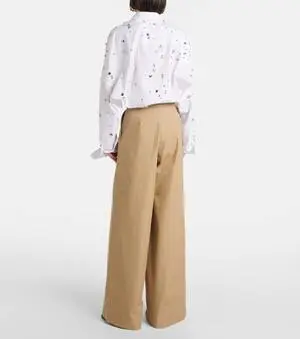 Dries Van Noten Low-rise Wide-leg Pants - Beige