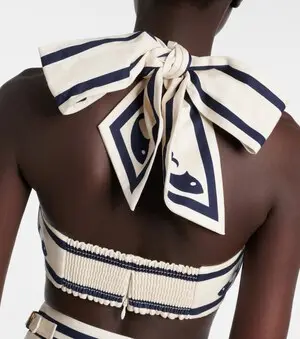 ALEMAIS Alémais Marine Striped Cotton Bra Top