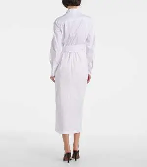 Max Mara Cotton-blend Twill Wrap Dress - White