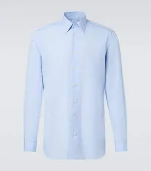 LARDINI Cotton Poplin Shirt - Blue