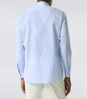 LARDINI Cotton Poplin Shirt - Blue