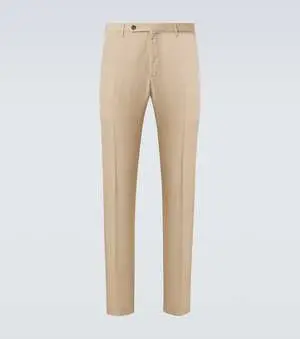 SLOWEAR Incotex Linen And Cotton Straight Pants - Beige